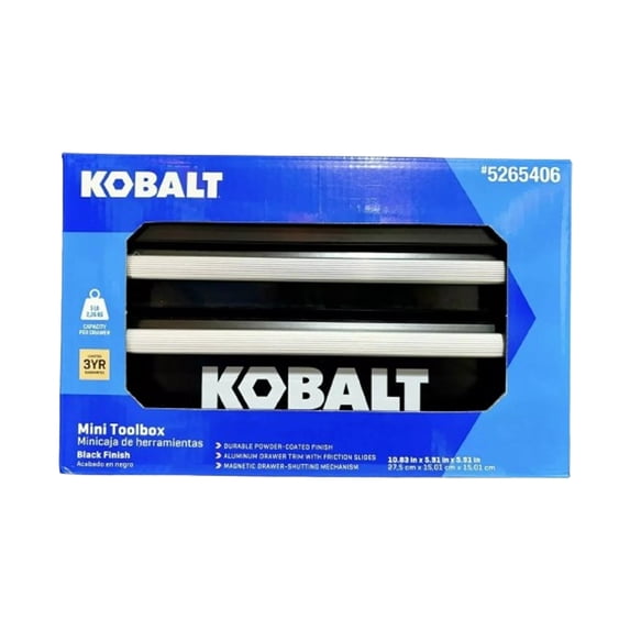 Kobalt Mini 2-Drawer Black Steel Tool Box - Walmart.com