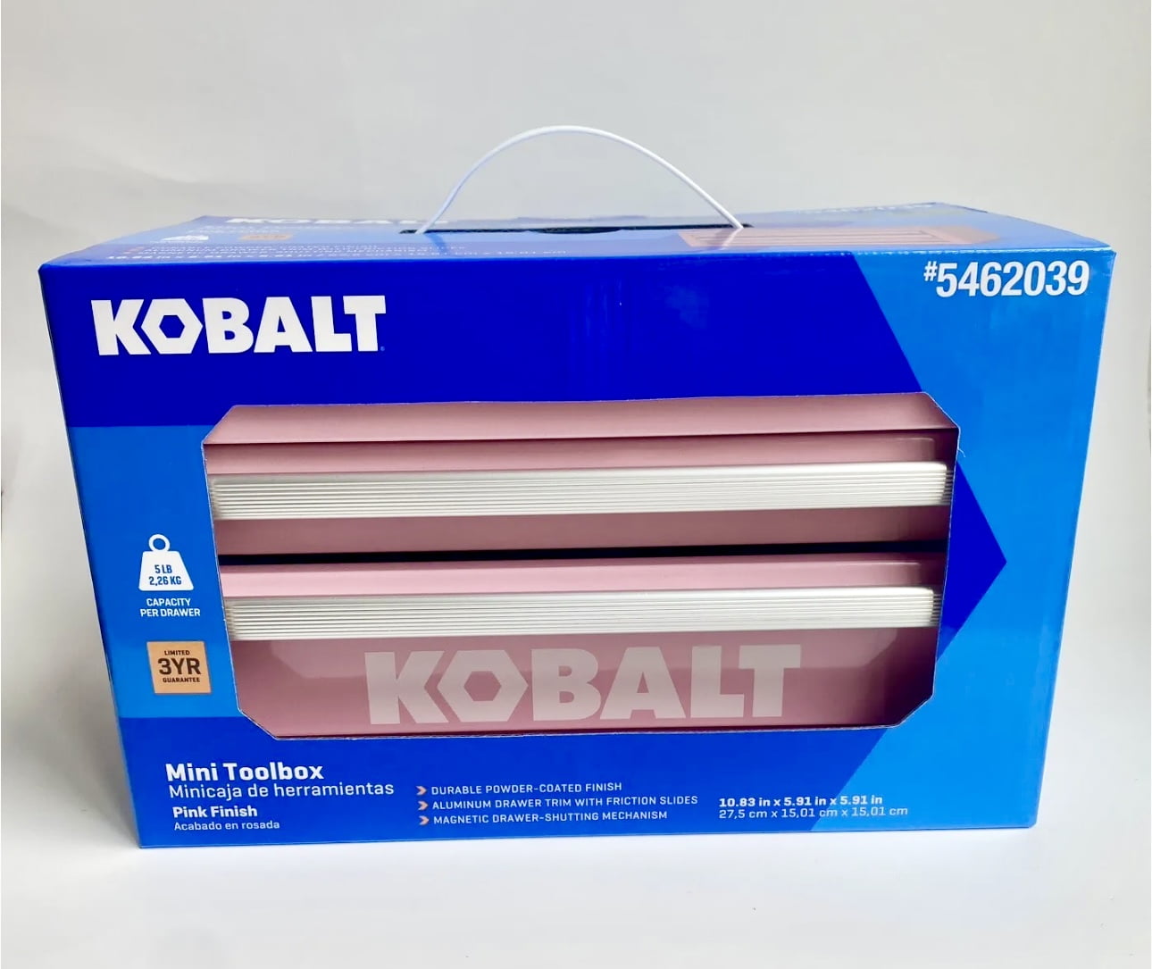 Kobalt Tough Mini 2-Drawer Pink Steel Tool Box - Portable Storage ...