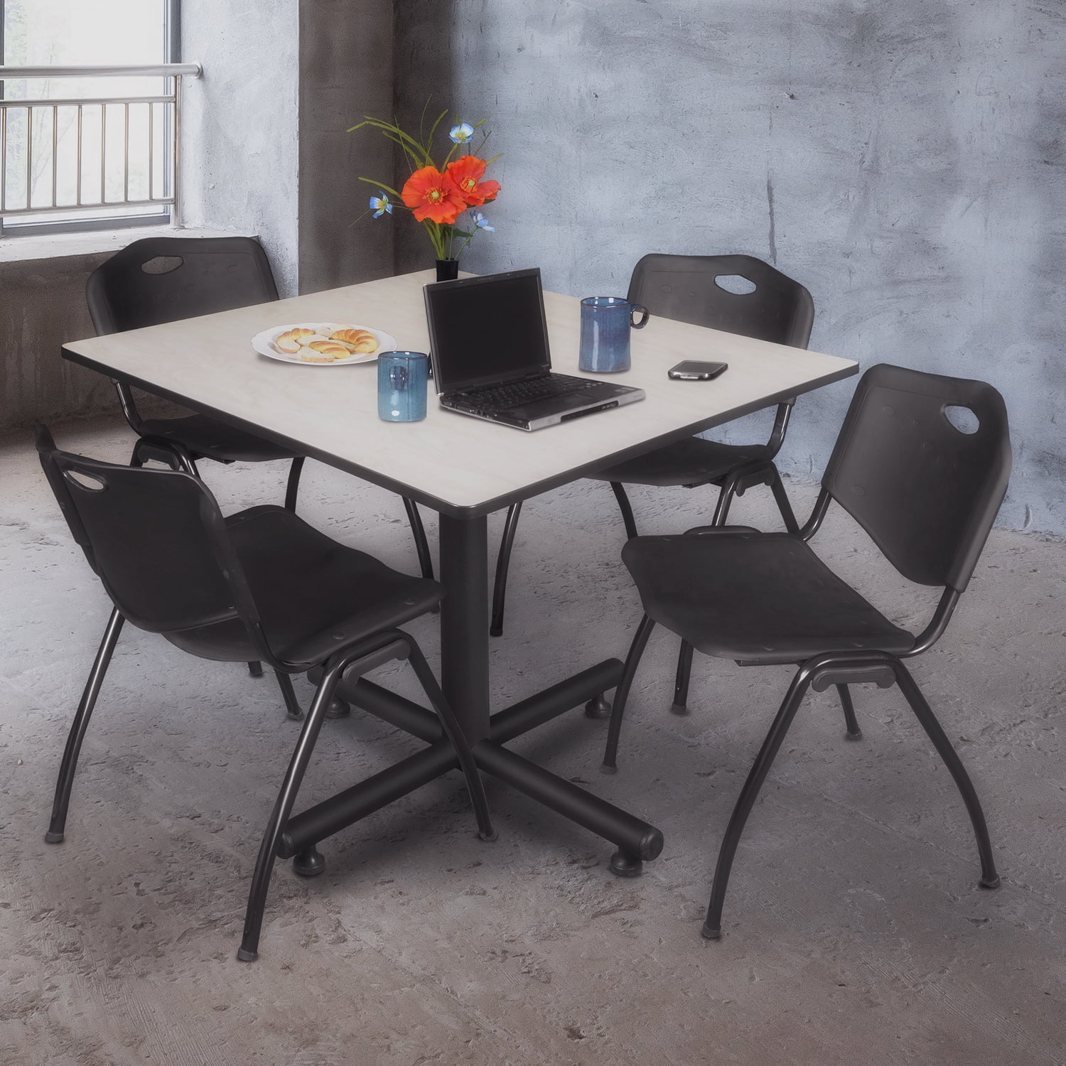 Kobe 48" Square Breakroom Table- Maple - Walmart.com