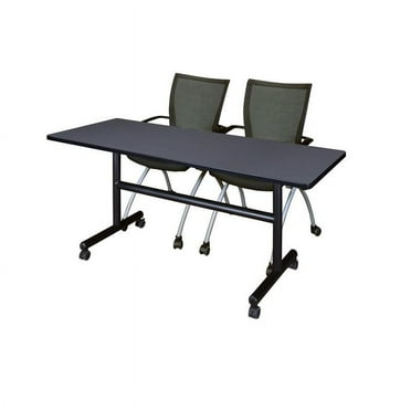 Structure 60" x 30" Training Table with Modesty Panel- Maple/Black ...