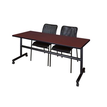 Structure 48" x 24" Training Table with Modesty Panel- Cherry/Black ...