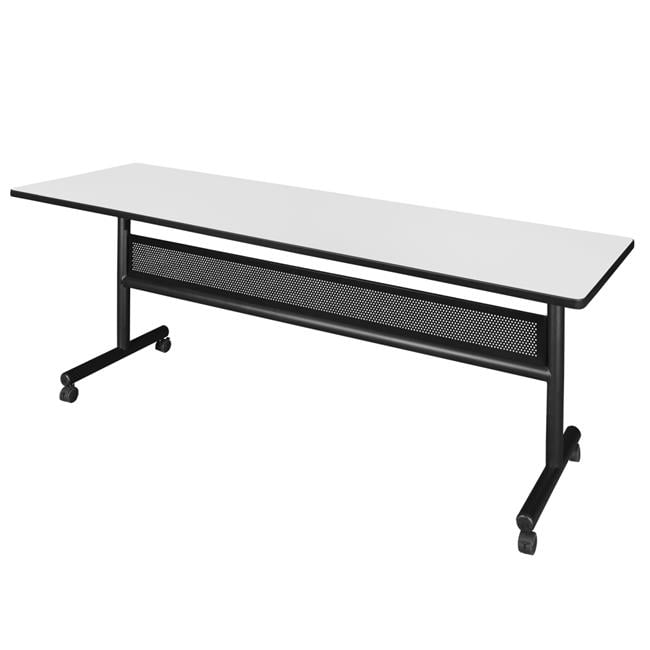 Kobe 84 in. Flip Top Mobile Training Table with Modesty - White ...