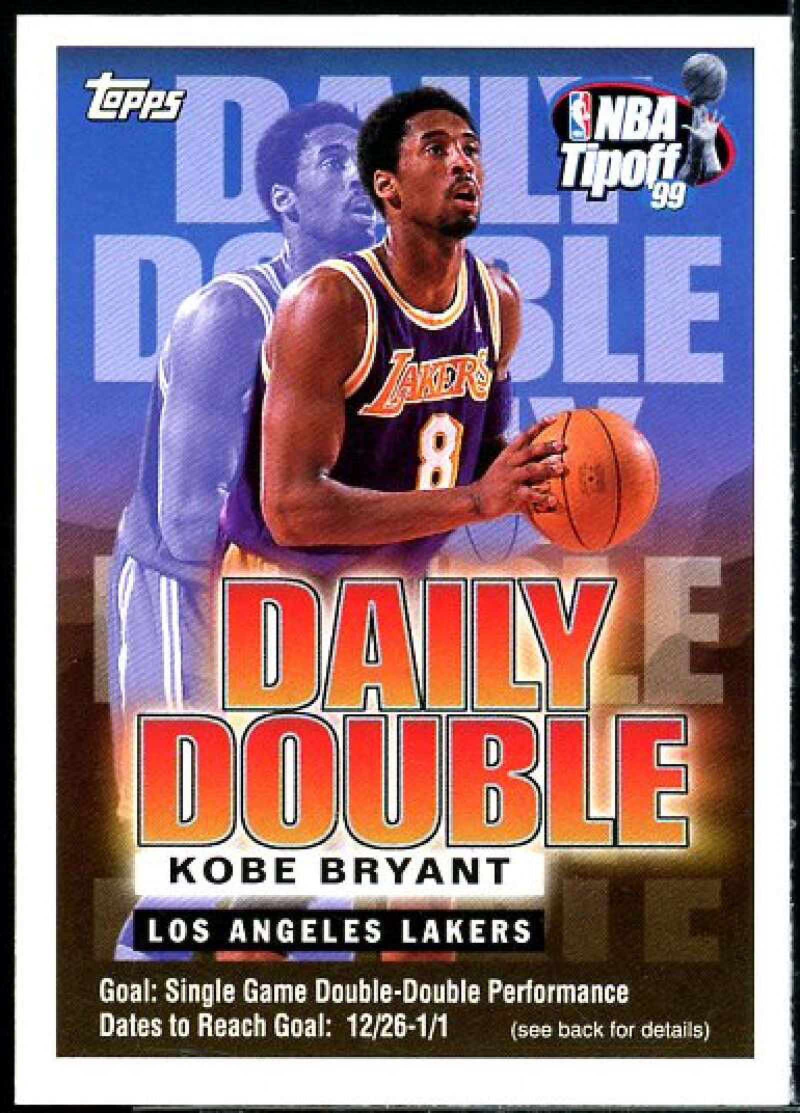 Kobe Bryant (12/26-1/1) HOF 1999 Topps NBA Tipoff Daily Double ...
