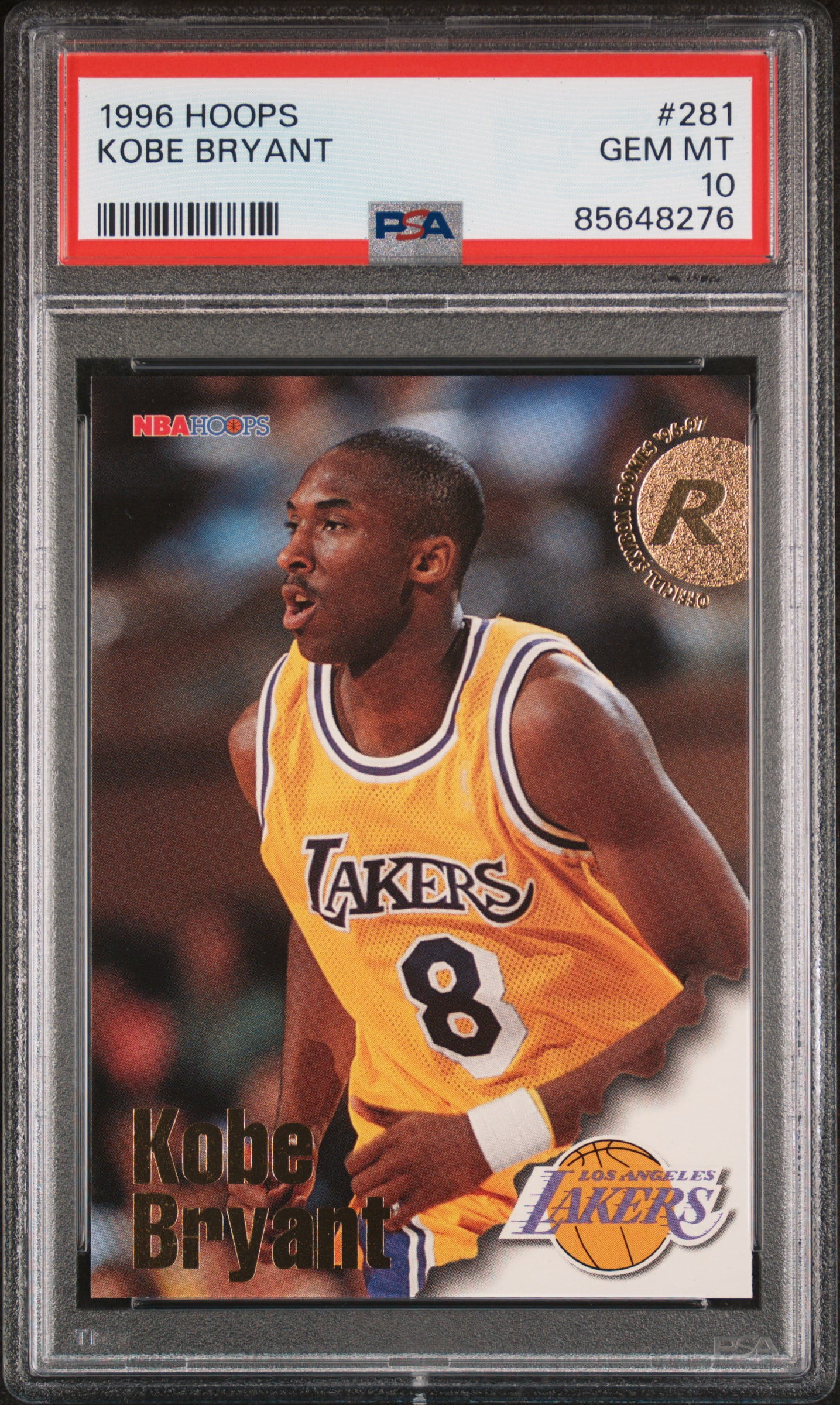 Kobe Bryant 1996 Hoops Basketball Rookie Card #281 Graded PSA 10 ...