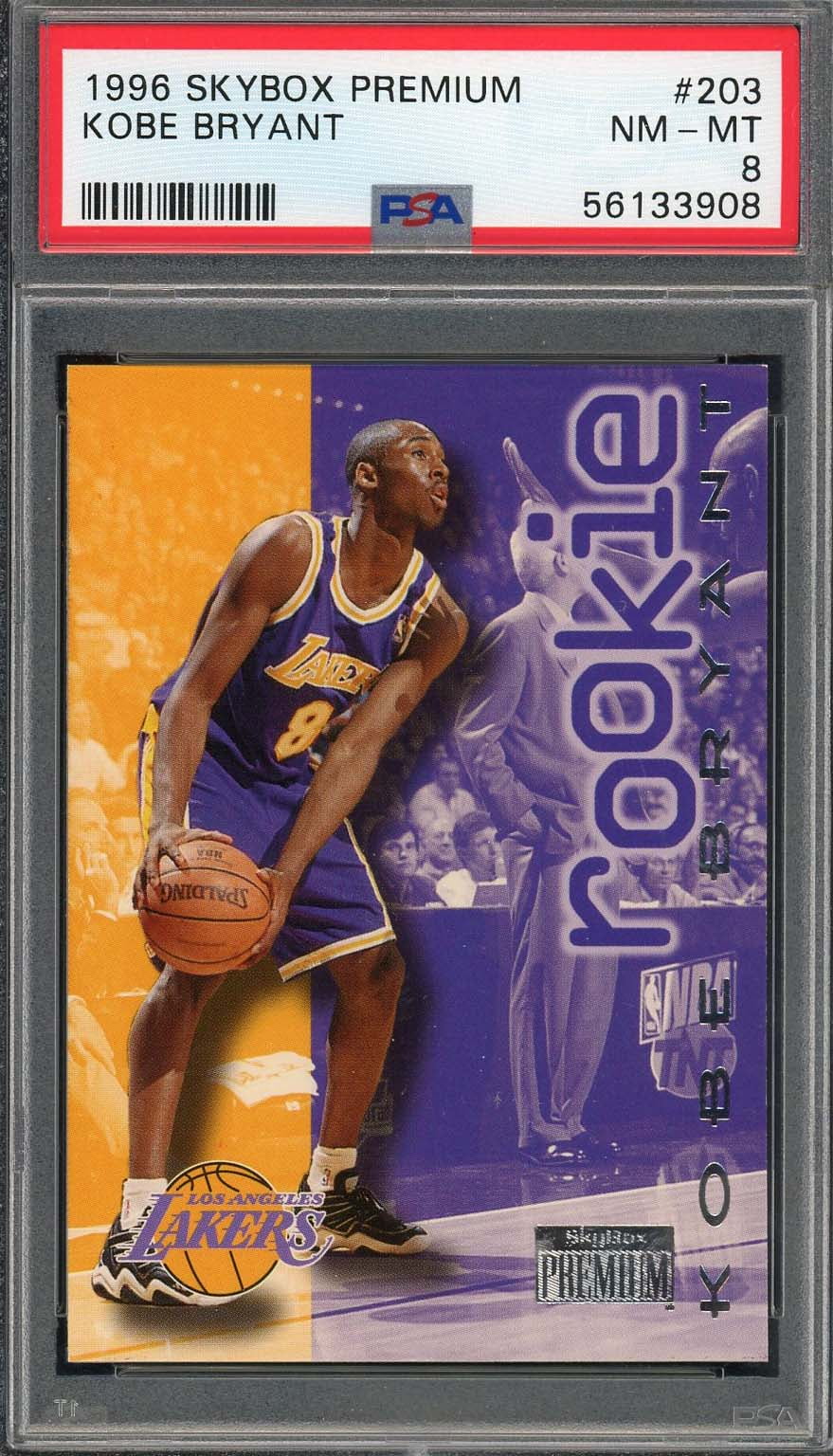 Kobe Bryant 1996 Skybox Premium Basketball Rookie Card #203 Graded PSA ...