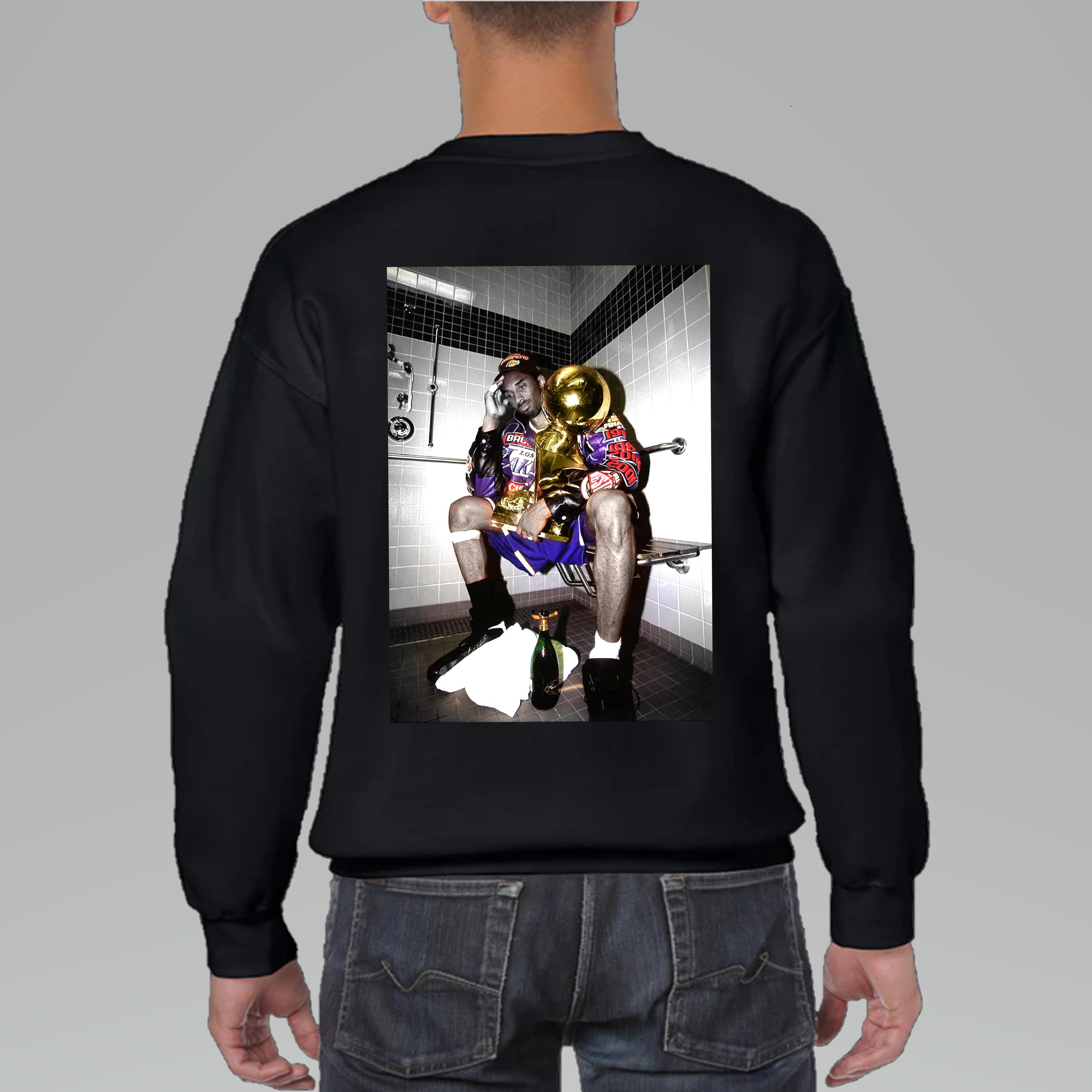 Kobe Bryant 2001 Finals Locker Room Graphic Sweatshirt Back Side ...