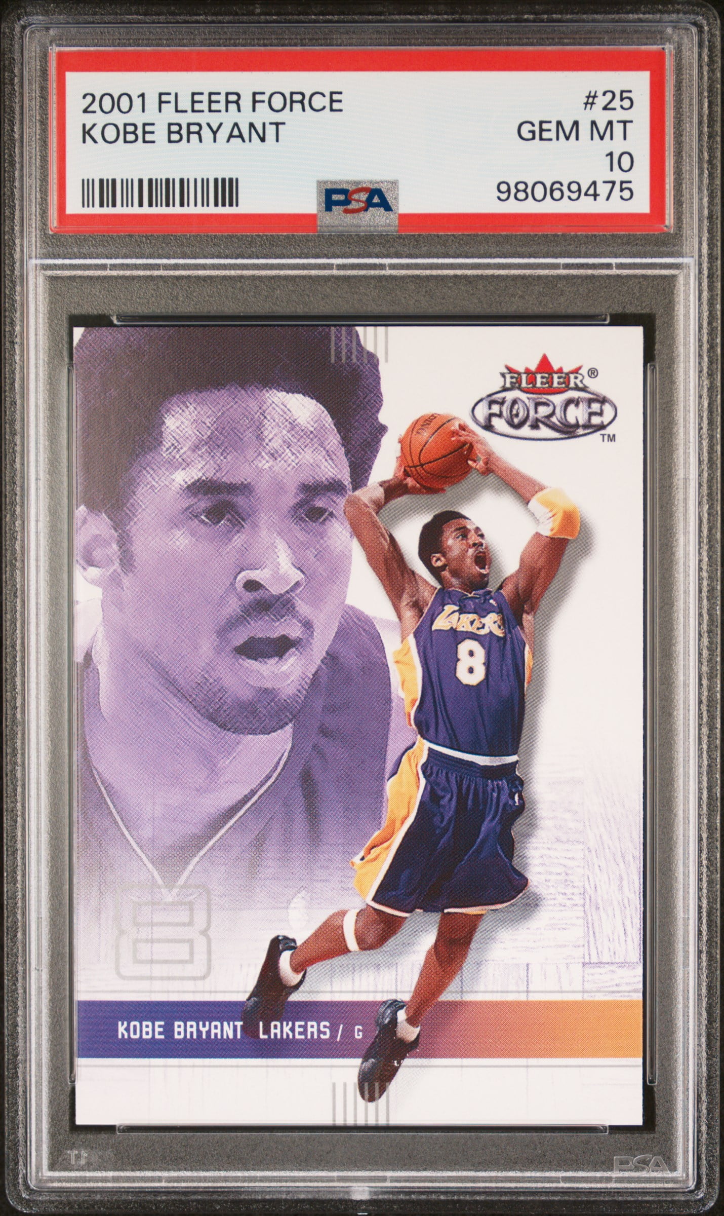 Kobe Bryant 2001 Fleer Force Basketball Card #25 Graded PSA 10 Cert ...