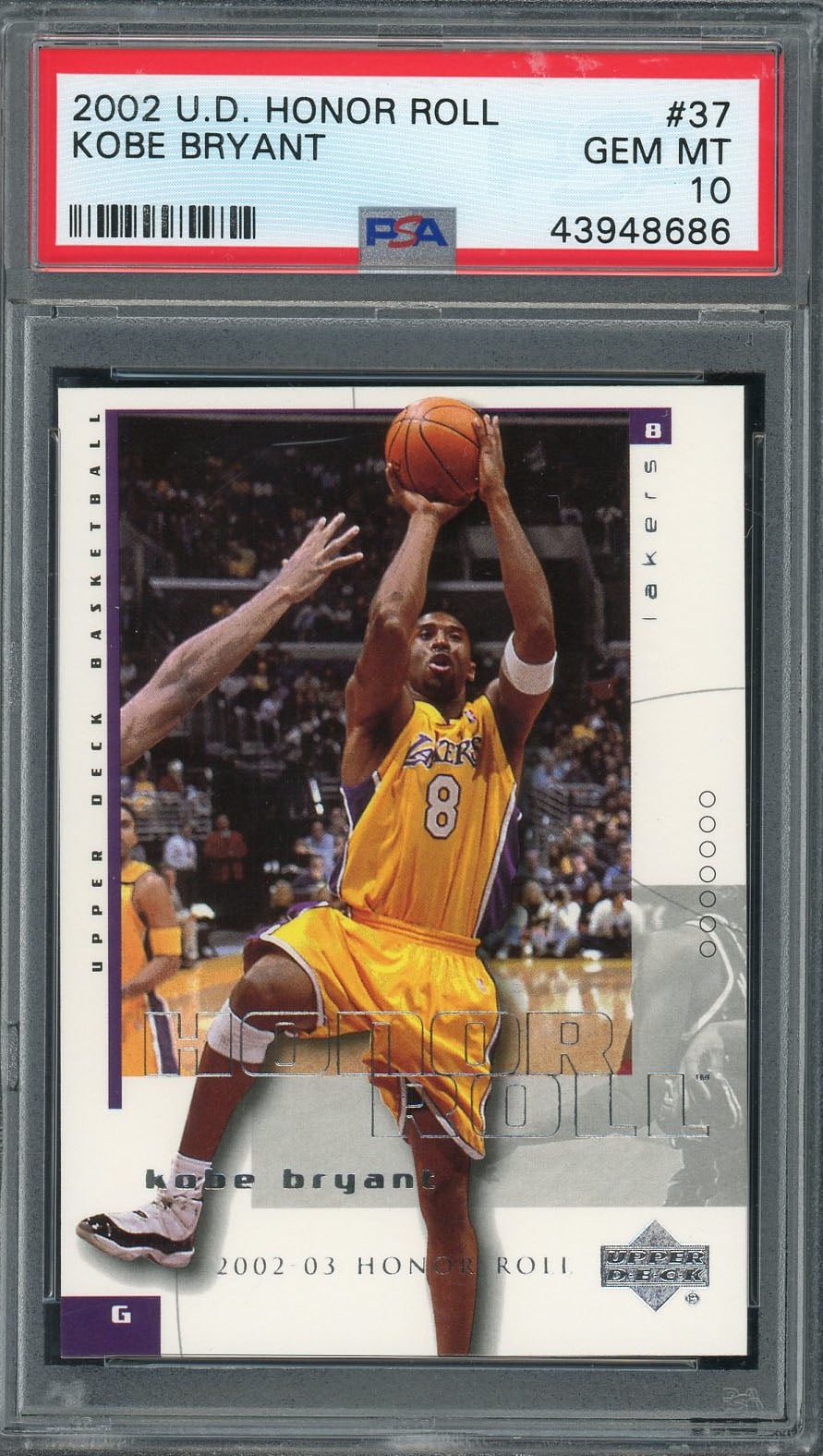 Kobe Bryant 2002 Upper Deck Honor Roll Basketball Card #37 Graded PSA ...