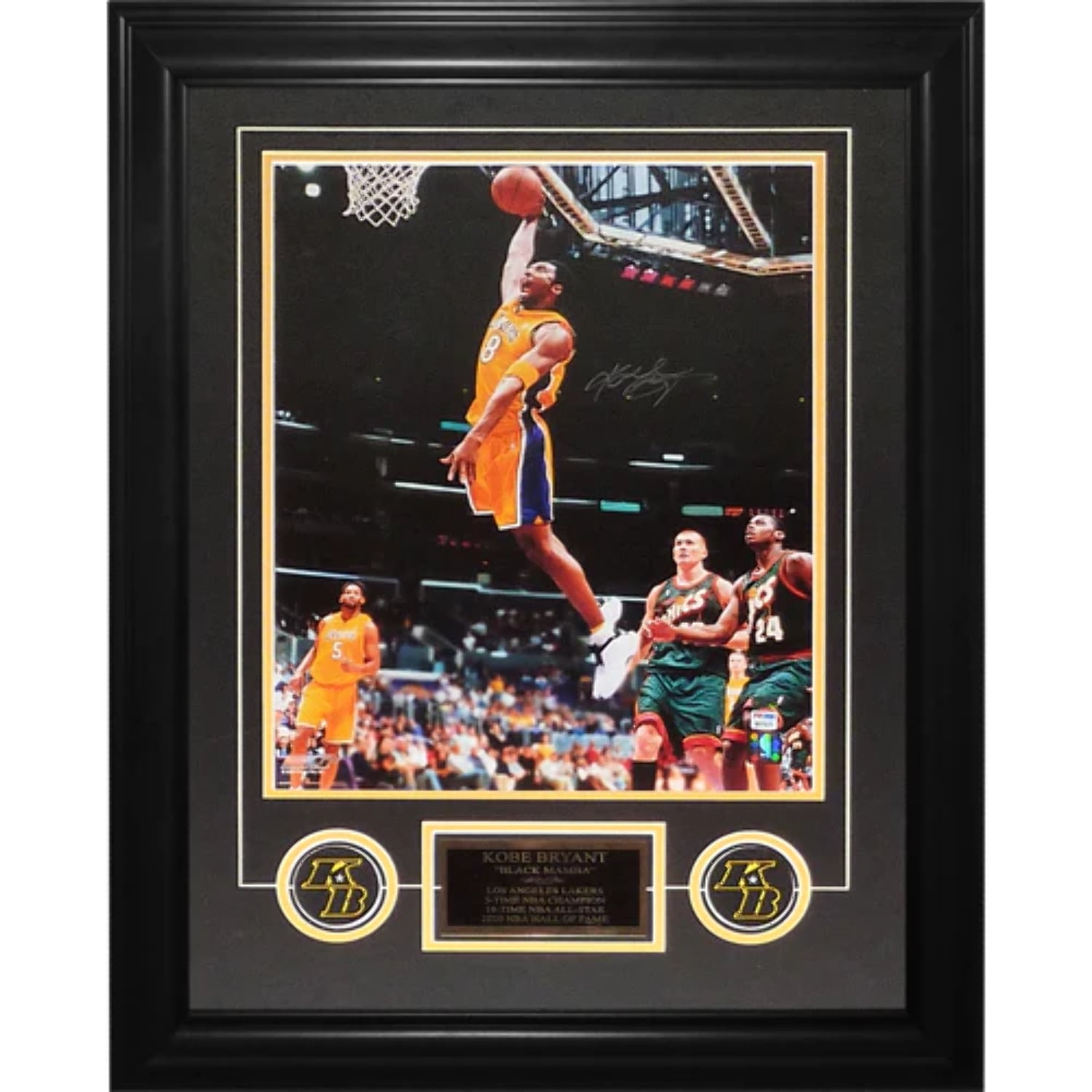 Kobe Bryant Autographed Los Angeles Lakers (Black Mamba) Deluxe Framed ...
