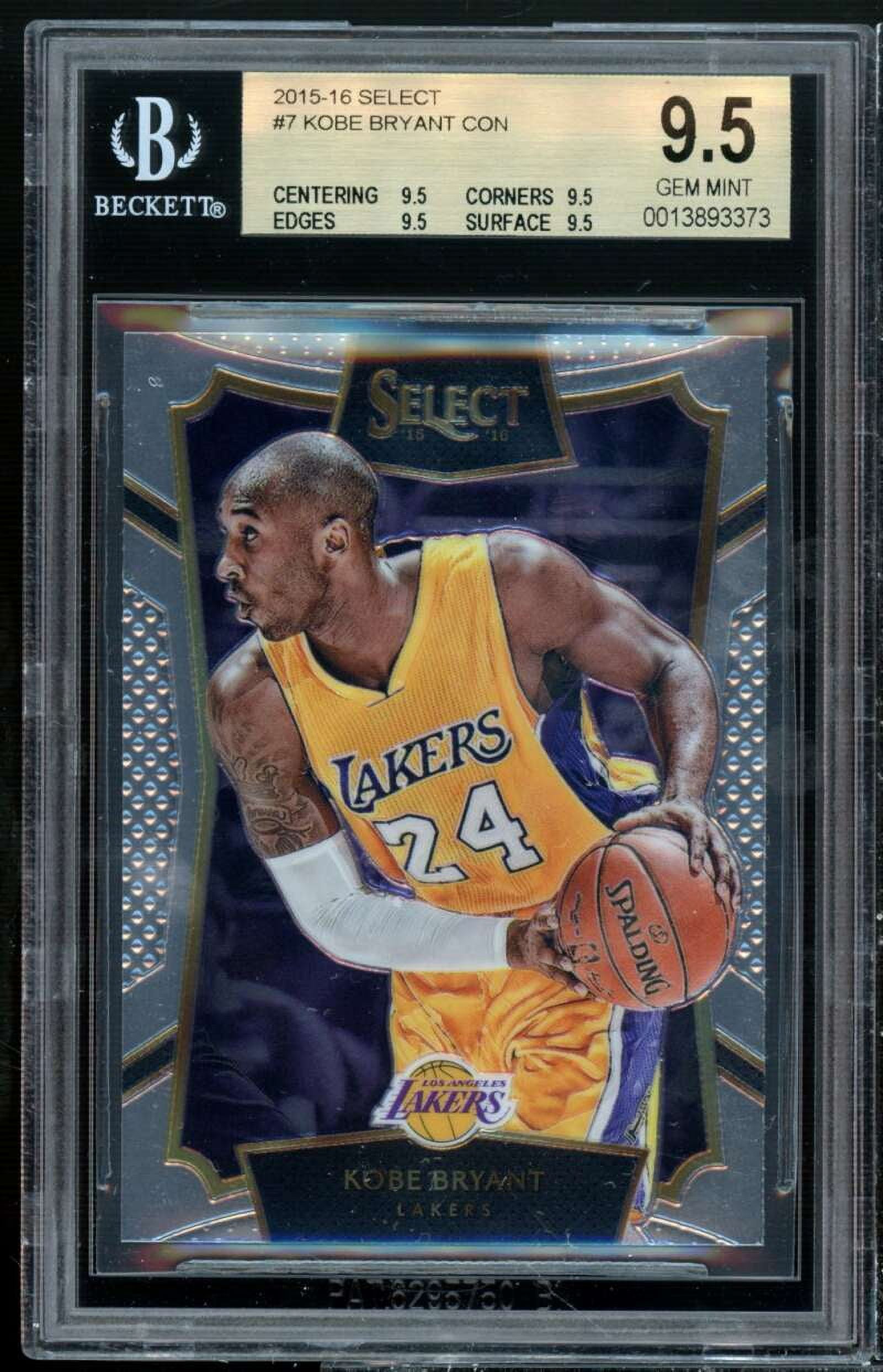 Kobe Bryant Card 2015-16 Select #7 BGS 9.5 (9.5 9.5 9.5 9.5) - Walmart ...