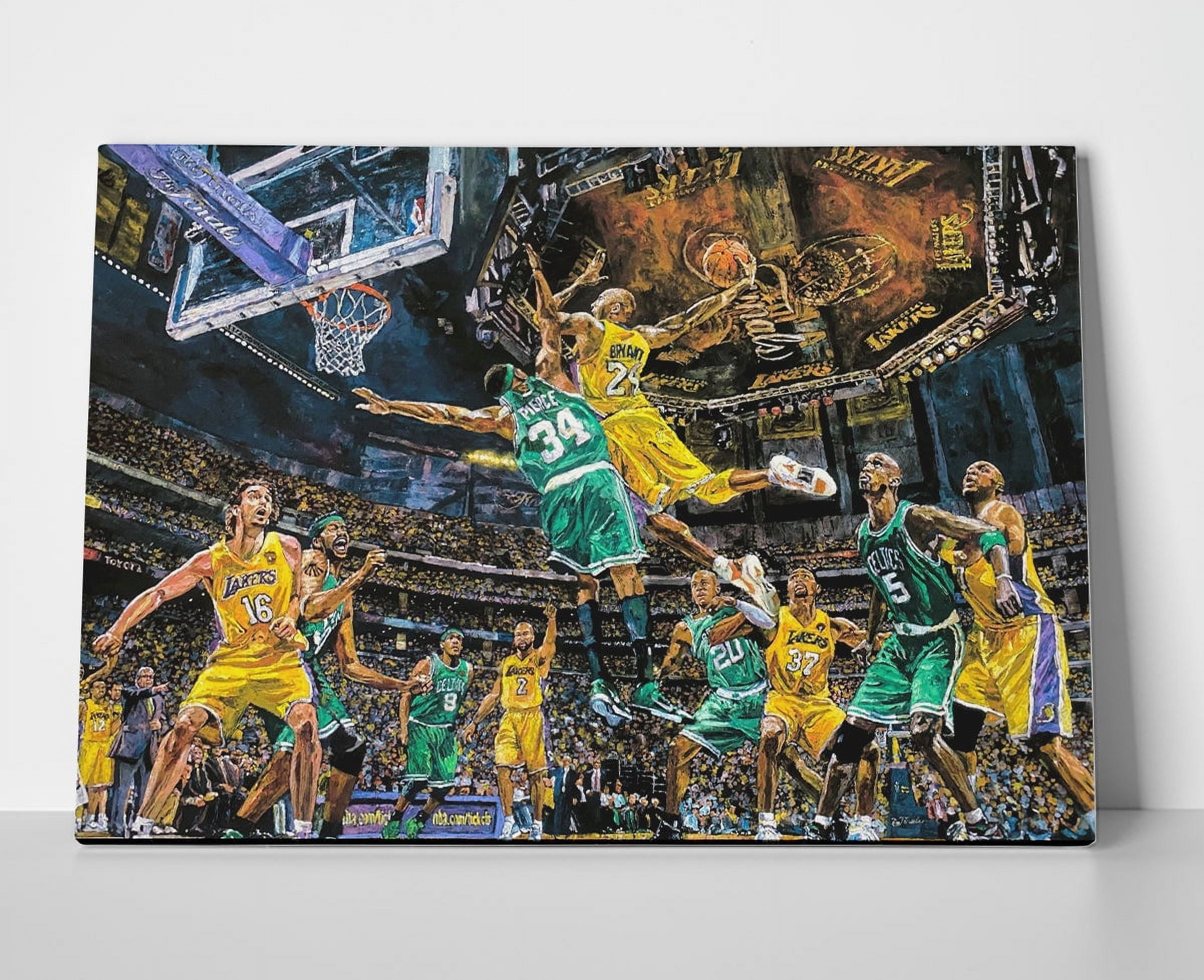 Kobe Bryant Dunk Painting Poster or Wrapped Canvas - Walmart.com