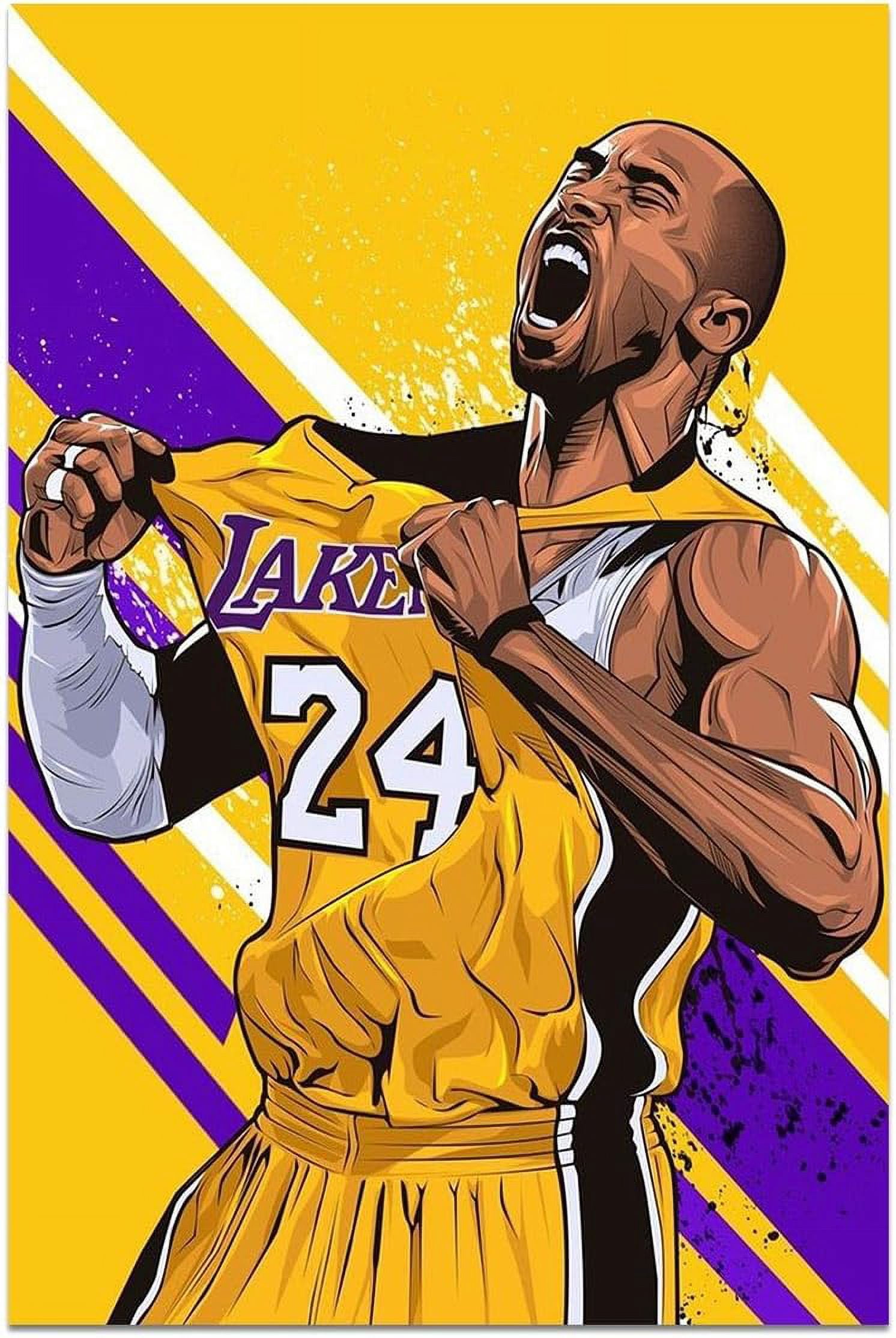 Kobe Bryant Inspirational Poster Canvas Wall Art, Basketball Star ...