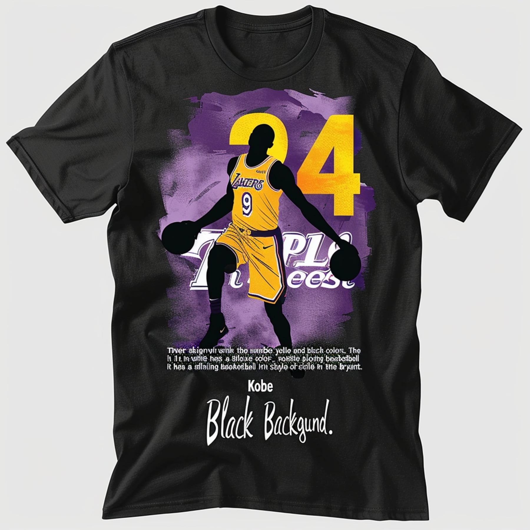 Kobe Bryant Inspired Basketball Number 9 Silhouette Design Purple ...