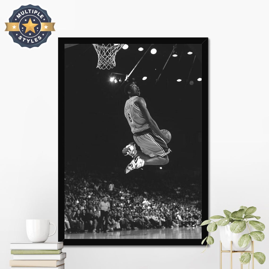 Kobe Bryant, Kobe Bryant Wall Art, Basketball, Vintage Nba, Nba Wall ...