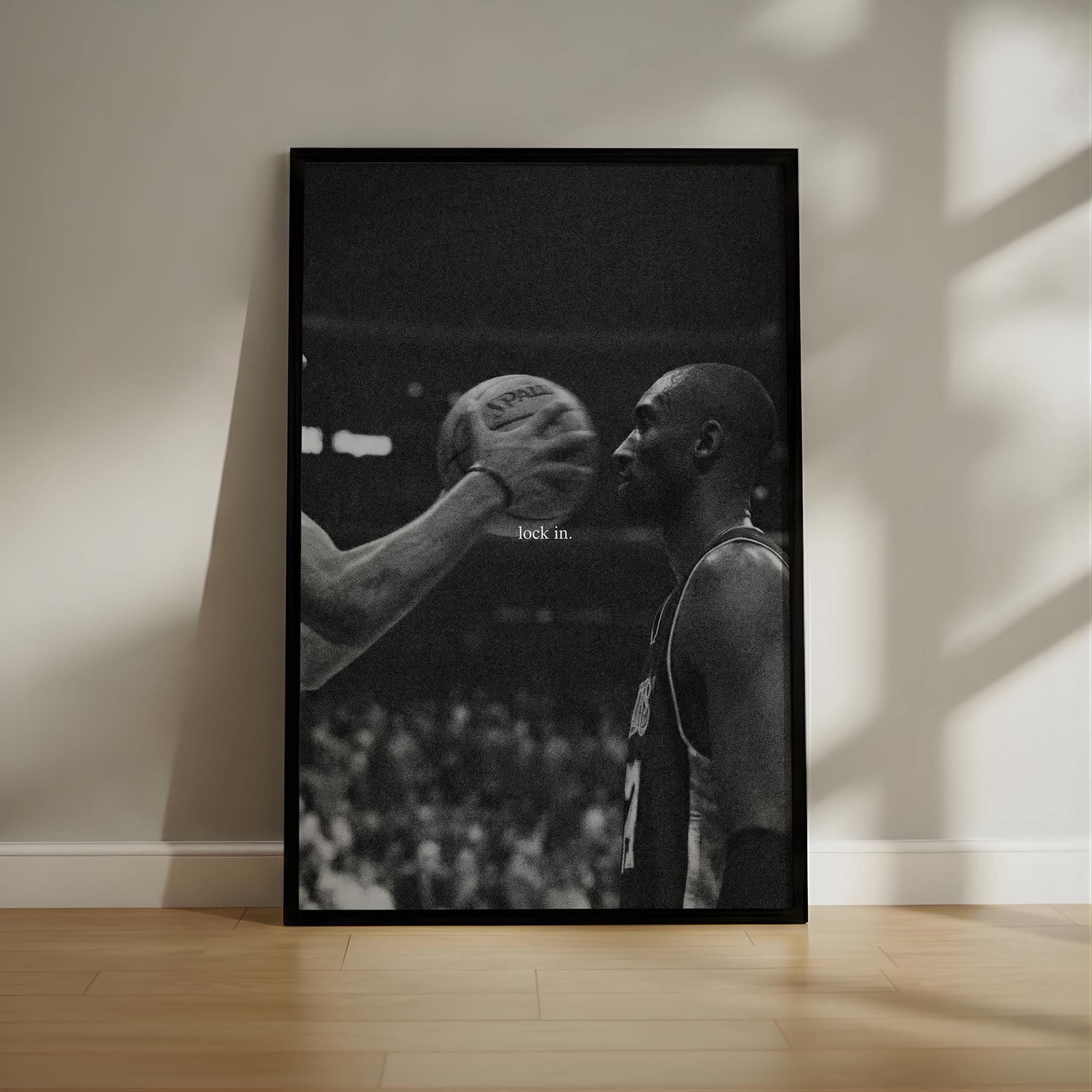 Kobe Bryant “Lock In” Poster | Motivational Basketball Wall Art ...