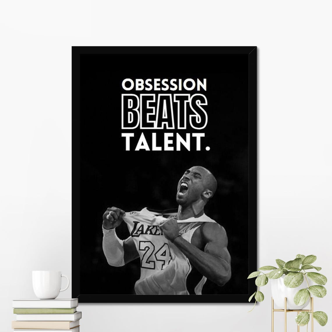 Kobe Bryant Motivational, Inspirational Wall Art, Home Gym Decor, Basketball, Motivation Wall ...