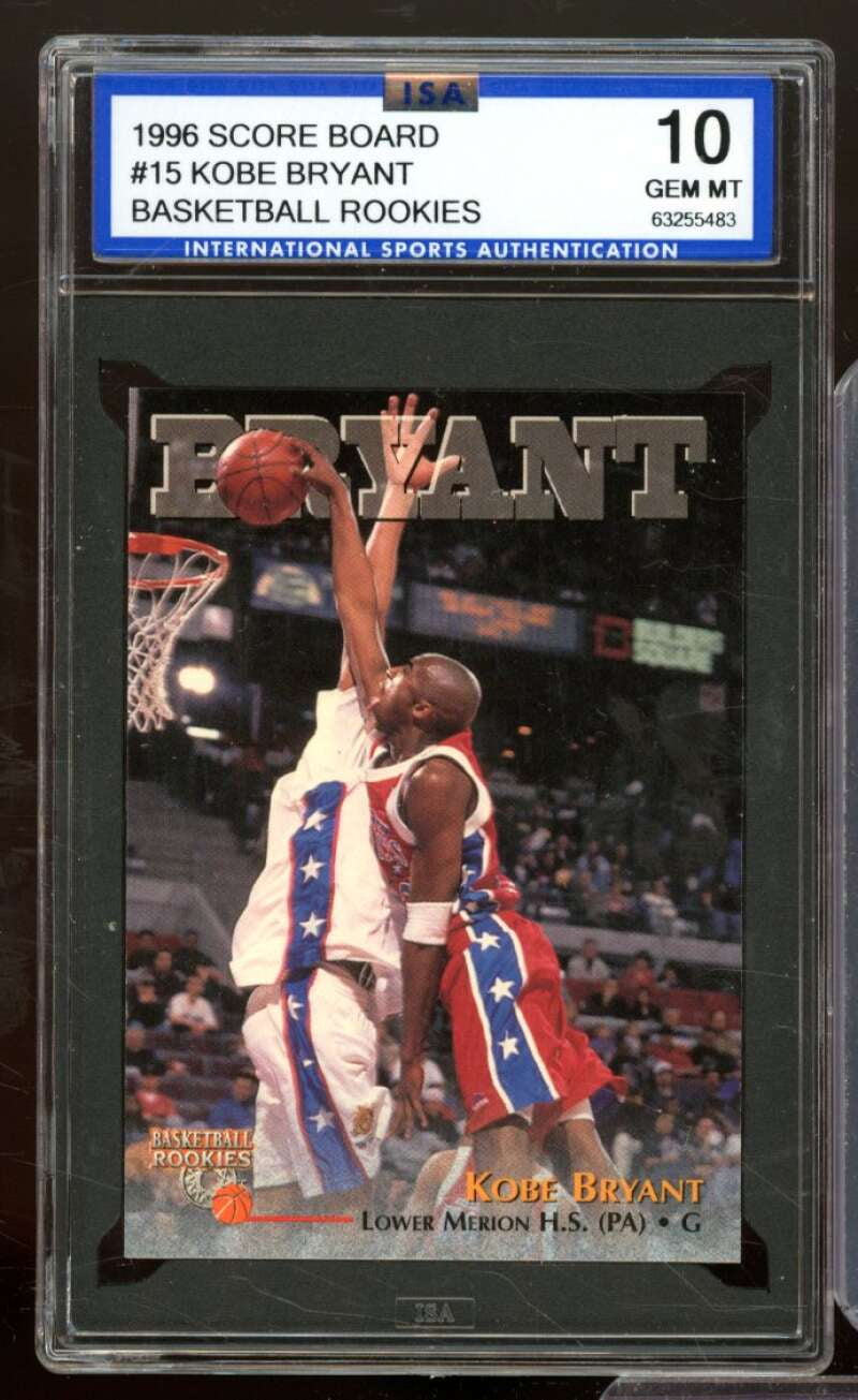 Kobe Bryant Rookie Card 1996 Score Board Basketball Rookies #15 ISA 10 ...