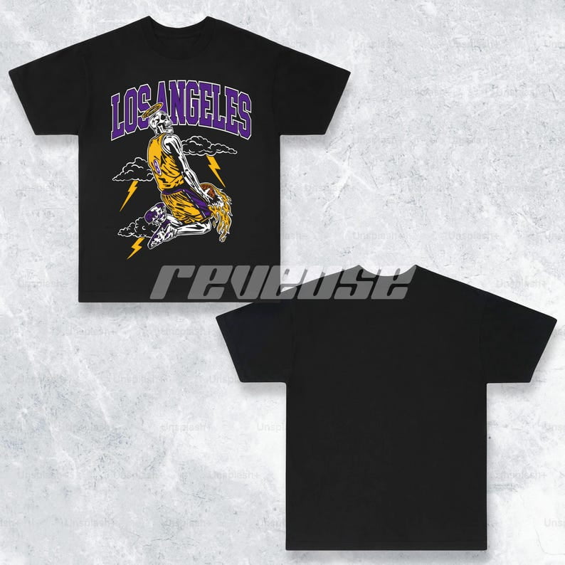 Kobe Bryant T-Shirt - Los Angeles Basketball Skeleton 90's Retro ...