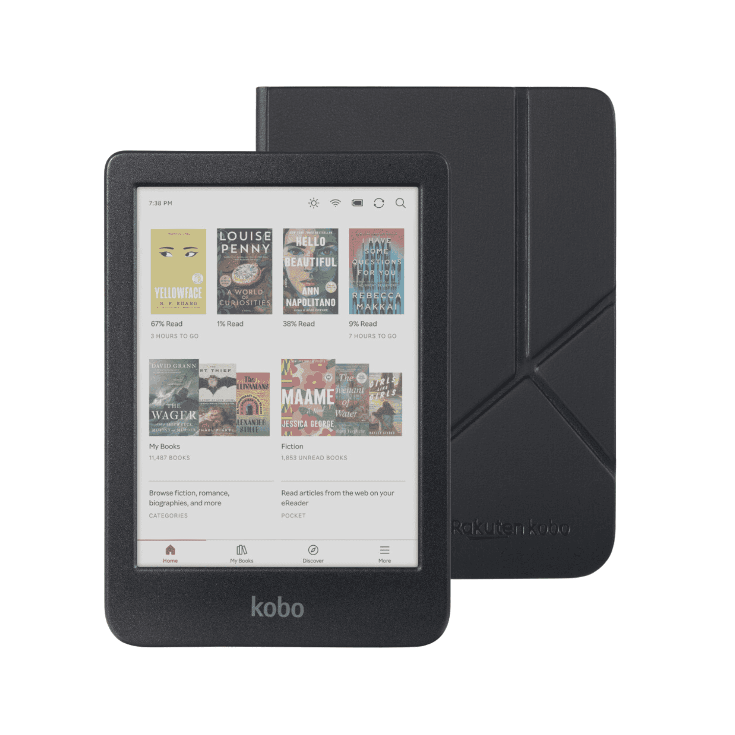 Kobo Clara Colour eReader with Case Bundle (Black SleepCover, Case ...