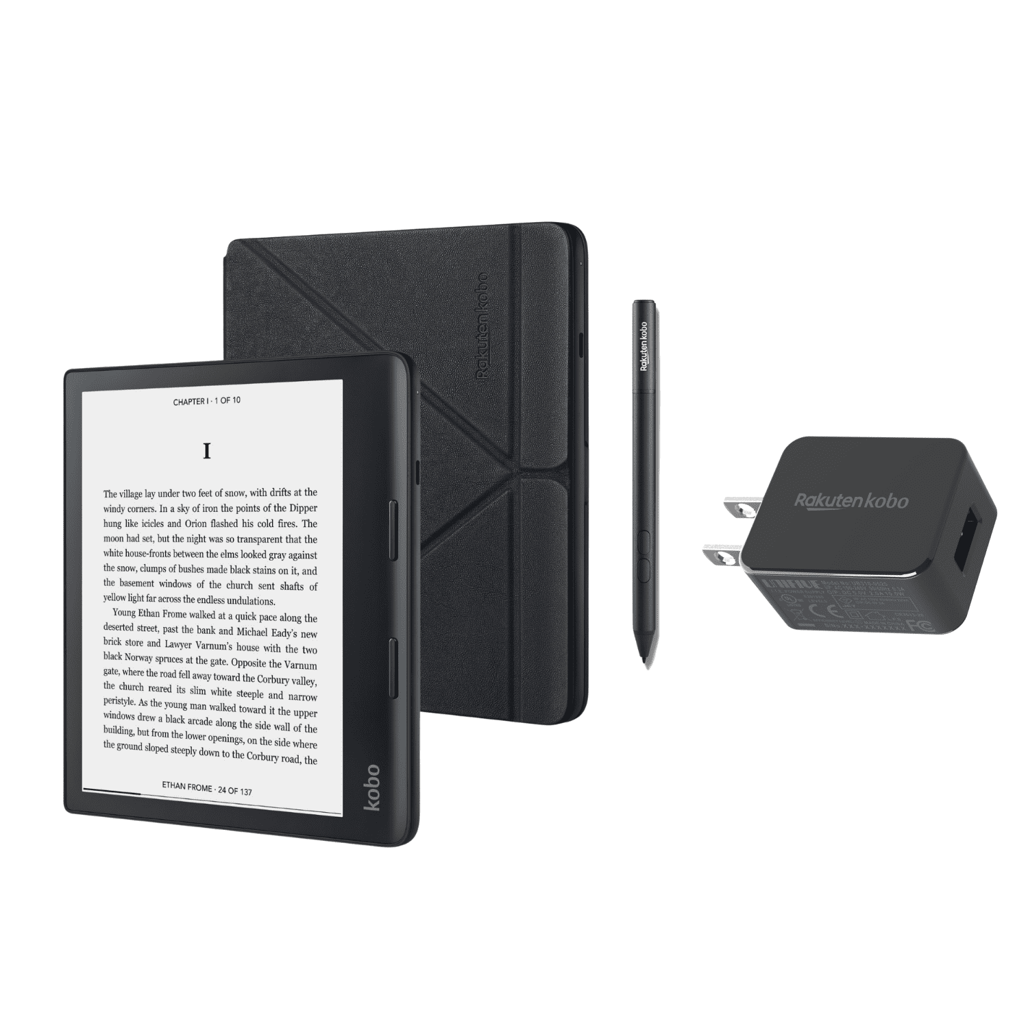 Kobo Sage eReader Bundle with Black SleepCover, Stylus and AC Adapter ...