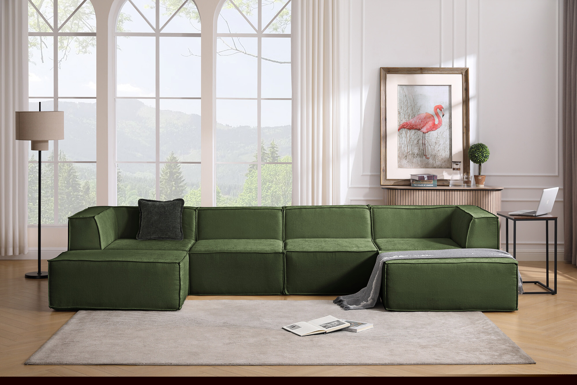 Koby Home Sectional Compressed Sofa Set 6pcs Chenille Couches for ...