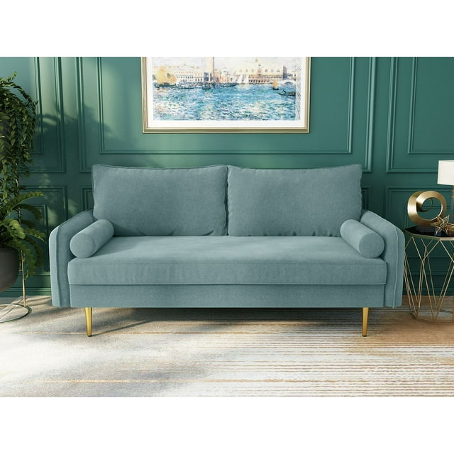 Koby Home Velvet Sleeper Sofa, 3-Seater Sectional Couch for Small ...