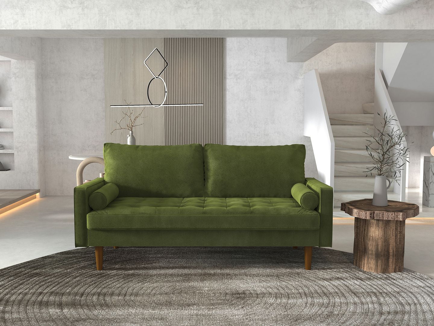 Koby Home Sectional Velvet Sofa Couch 70" Sleeper Sofas Couches for ...