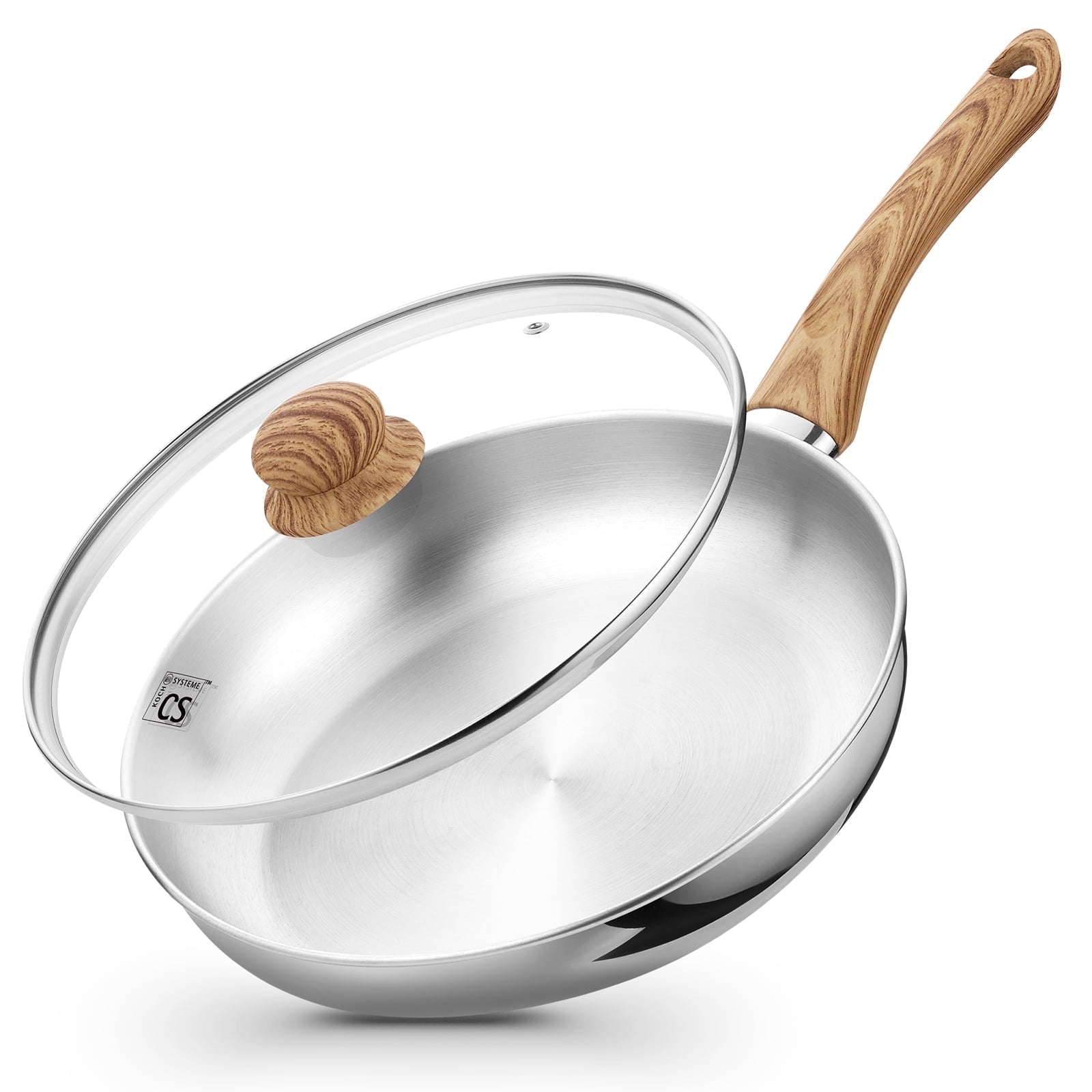 Koch Systeme CS 12 inch Stainless Steel Frying Pan with Lid, Heat ...