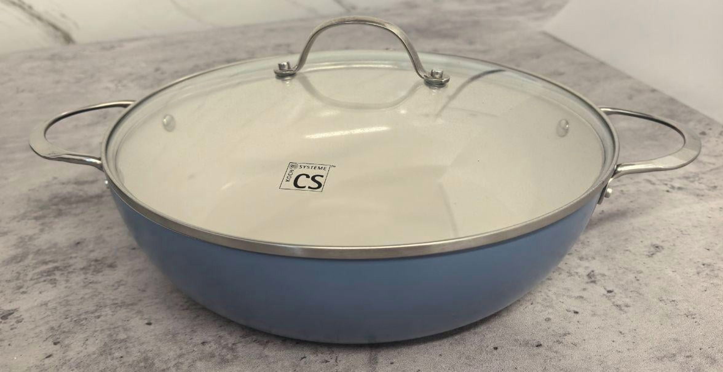 Koch Systeme CS 12 inch Deep Frying Pan Stainless Steel with Lid, 6 ...