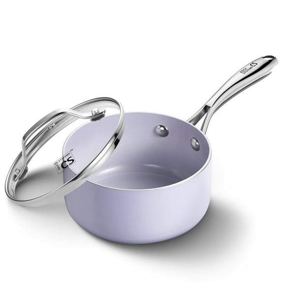 Koch Systeme CS 1QT Nonstick Saucepan with Lid, Ceramic Coating ...
