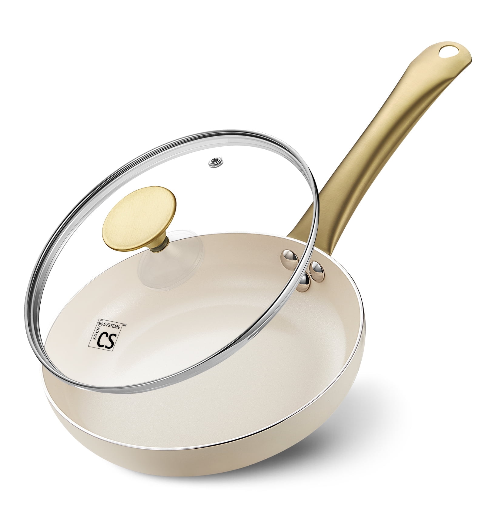 Koch Systeme CS 8 inch Nonstick Frying Pan with Lid, Non-Stick Skillet ...