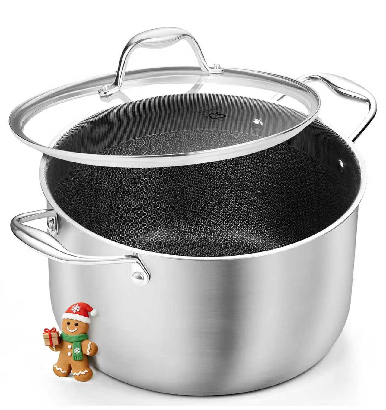 Koch Systeme CS 8qt Stainless Steel Stockpot with Lid, Etched Heat ...