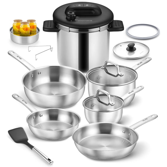 Cuisinart Professional Kitchen 17-Piece Stainless Steel Pots and Pans ...