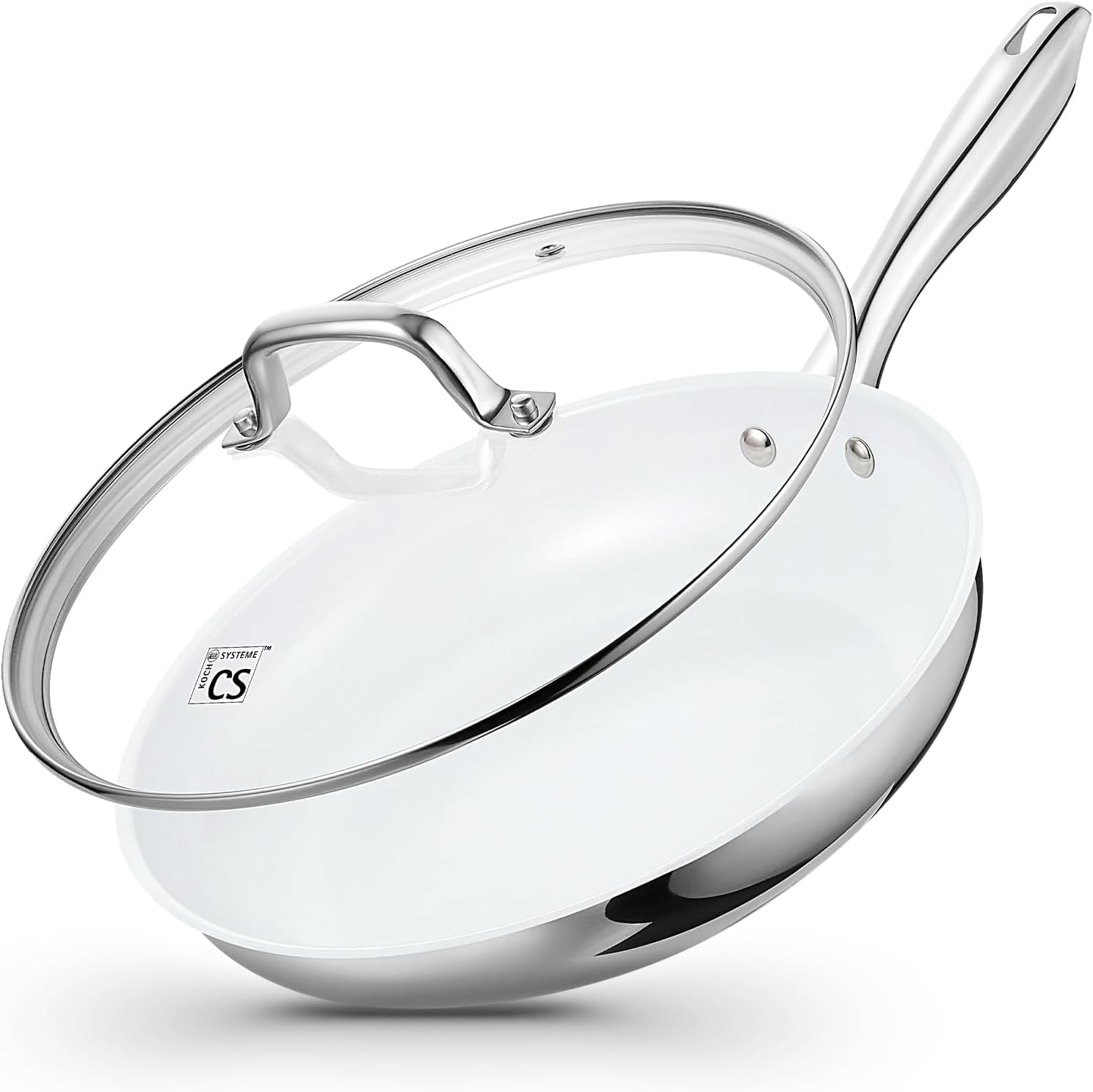 Koch Systeme CS Stainless Steel Pan with Lid, 10 Inch Stainless Steel ...