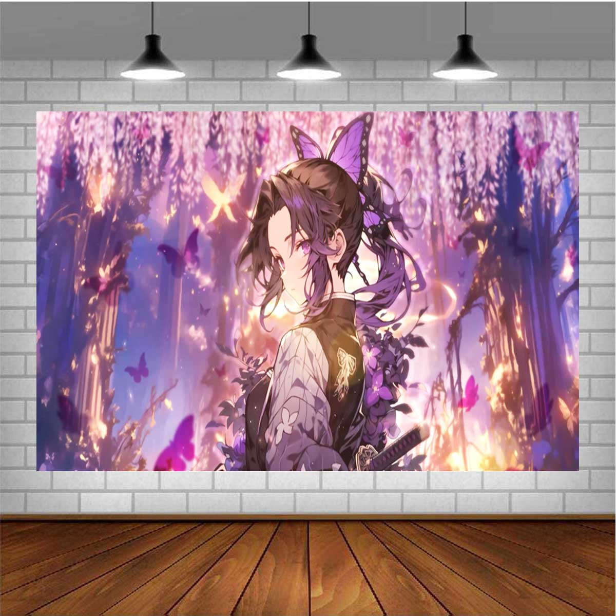 Kochou Shinobu Banner Poster Wall Decor Birthday Backdrop Background ...