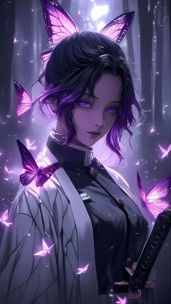 Kochou Shinobu Diamond Painting Kits - 12×16Inch Round Full Drill Demon ...