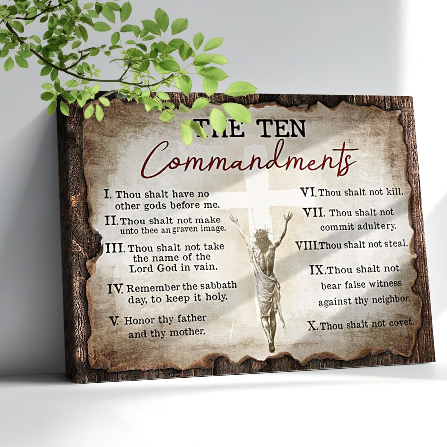Koctwin 10 Commandments Wall Art Christian Canvas the Ten Commandments ...