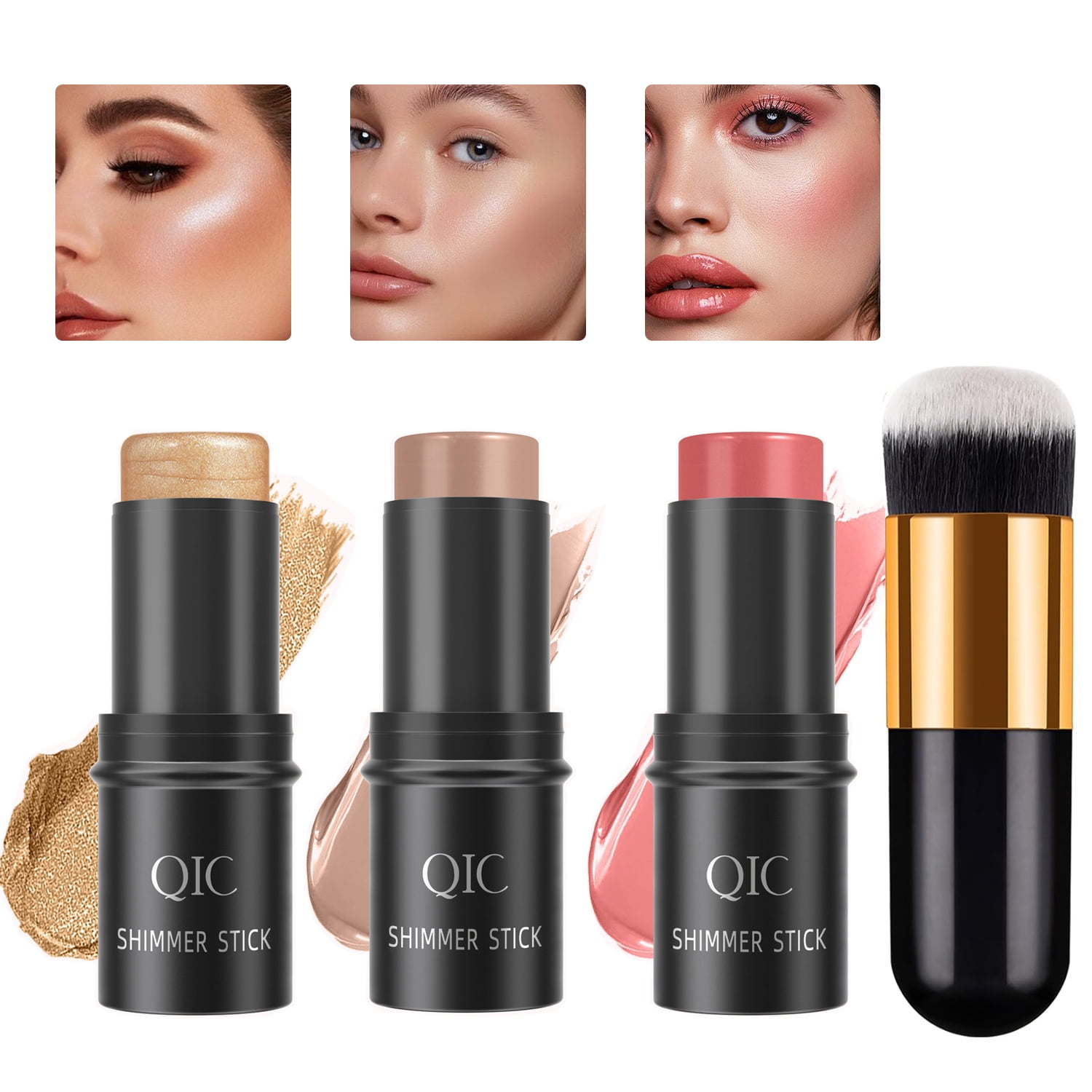 Wiher 3Pcs Cream Contour Stick Makeup Kit,Shades with Highlighter Stick ...