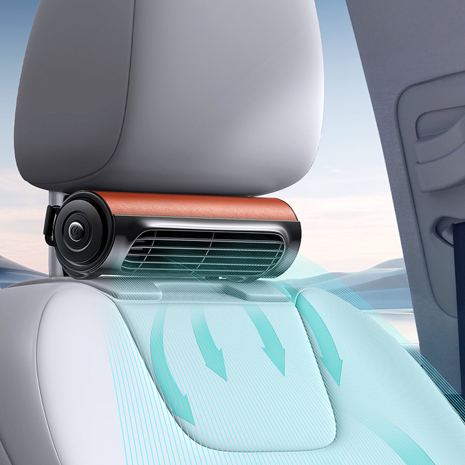 Kocwell Car Headrest Fan, Front Rear Seat Cooling Fan USB Powered with ...