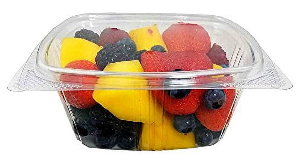 Koda Cup 16 oz. (Pint Size) RPET Clear Hinged Deli Meal Prep Fruit ...