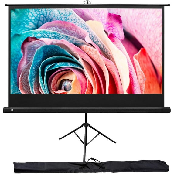 Kodak 100 in Matte White Portable Projector Screen for Indoor/Outdoor ...