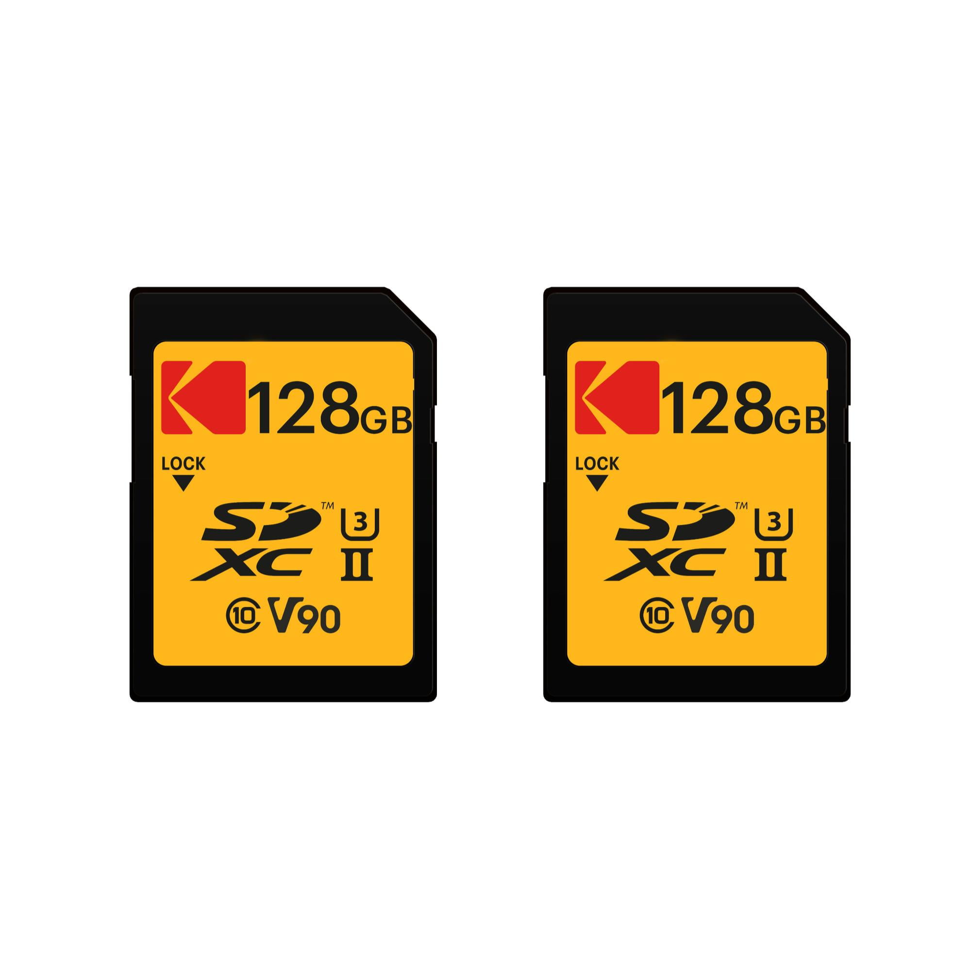Kodak 128GB UHS-II U3 V90 Ultra Pro SDXC Memory Card (2-pack) - Walmart.com
