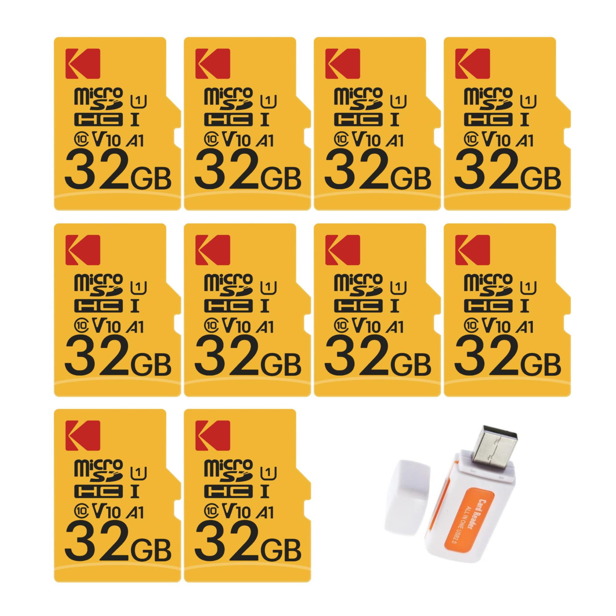 Kodak 32GB Class 10 UHS-I U1 microSDHC Card with Adapter (10-pack ...