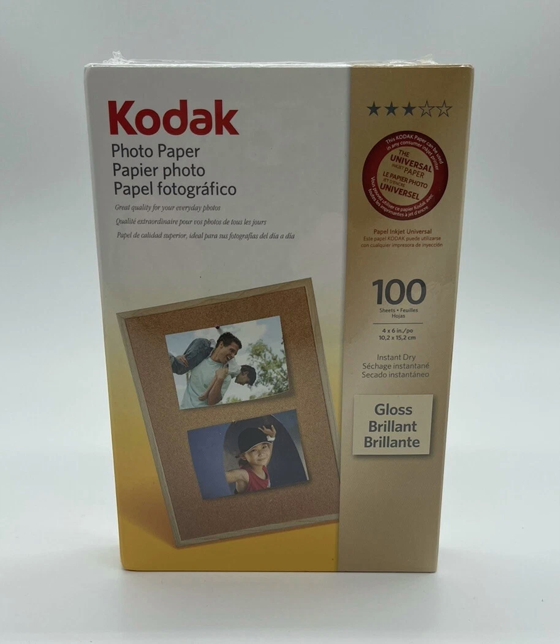 Kodak 4X6” High Gloss Instant Dry Photo Paper - 100 Sheets - Walmart.com