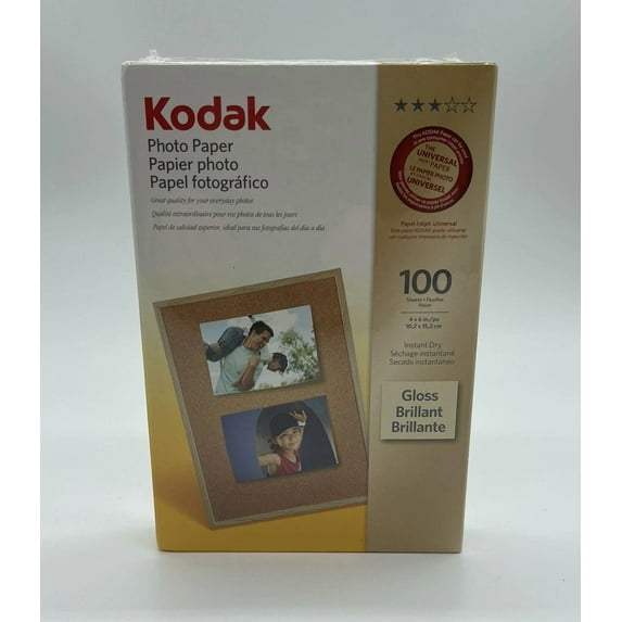 Kodak 4X6” High Gloss Instant Dry Photo Paper - 100 Sheets - Walmart.com