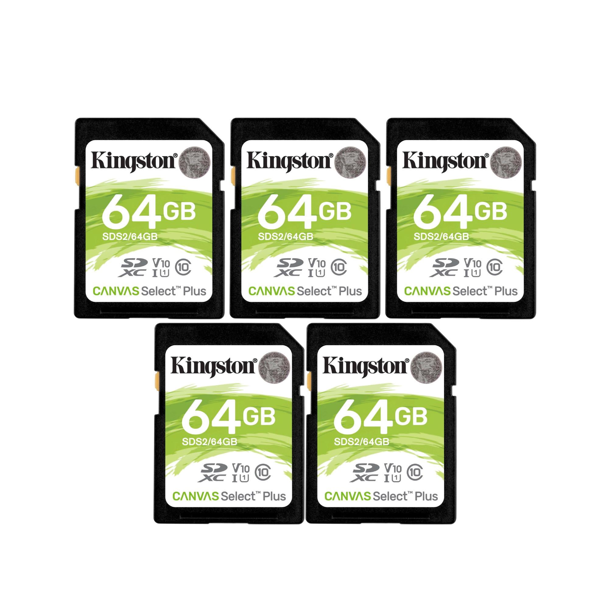 Kingston 64GB Canvas Select Plus SD Card, Class 10 UHS-I U1, 5-Pack ...