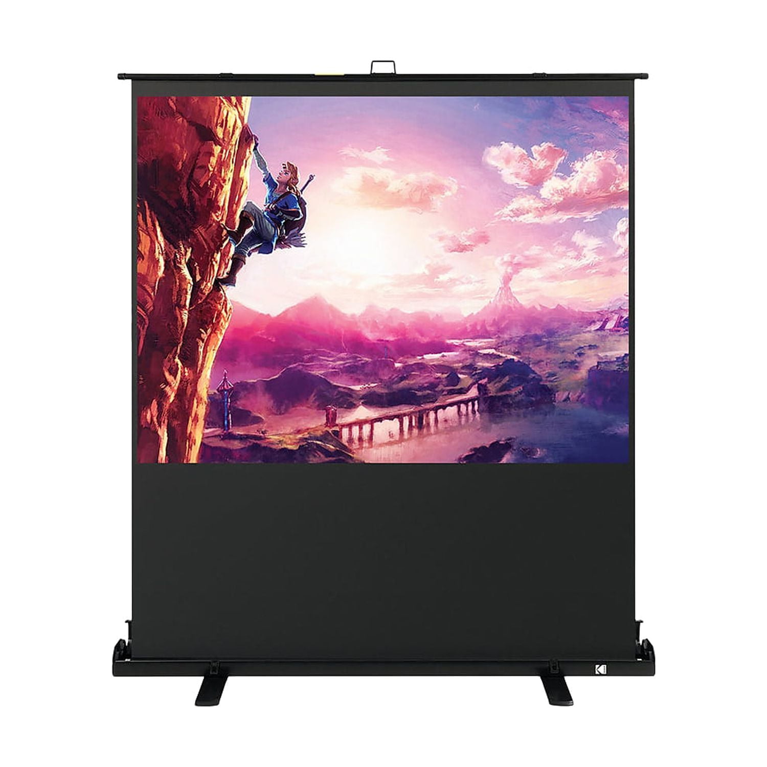 Kodak 80" Portable Manual Pull-up Projector Screen, Matte White/Black ...