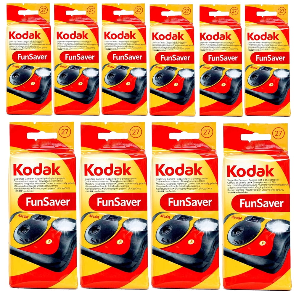 Kodak 35mm Disposable Camera with Flash, ISO-800, 27 Exp, 10 Pack ...