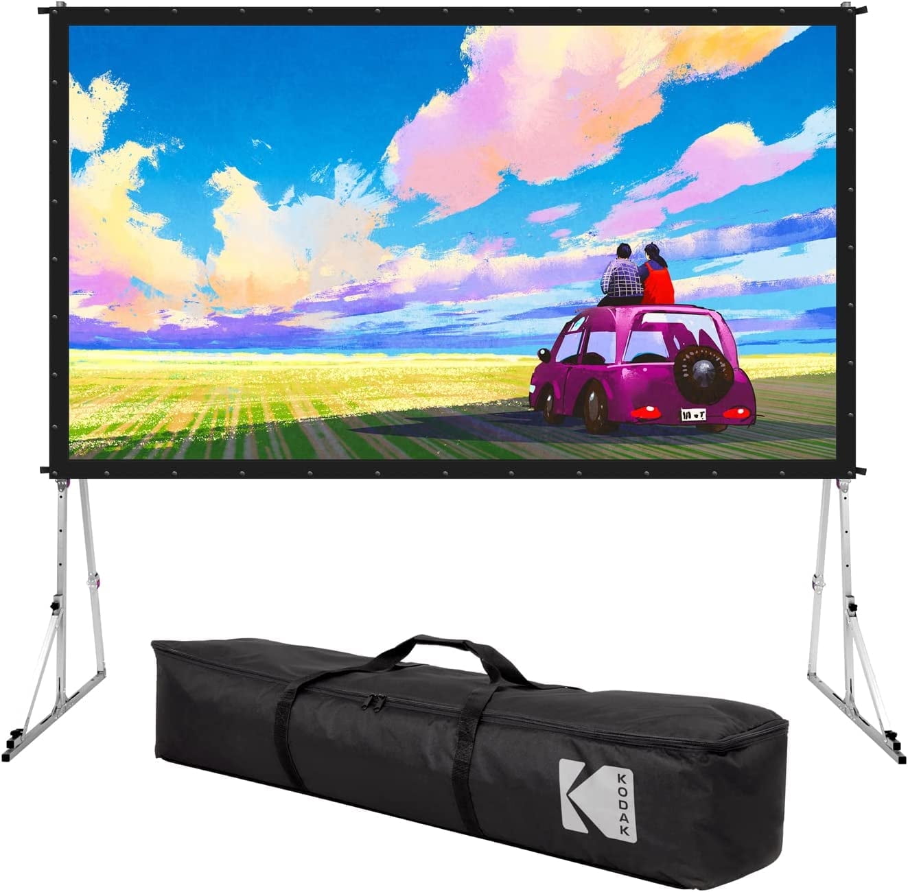 "KODAK Outdoor Movie Projection Screen, 120"" Dual Portable with Stand ...