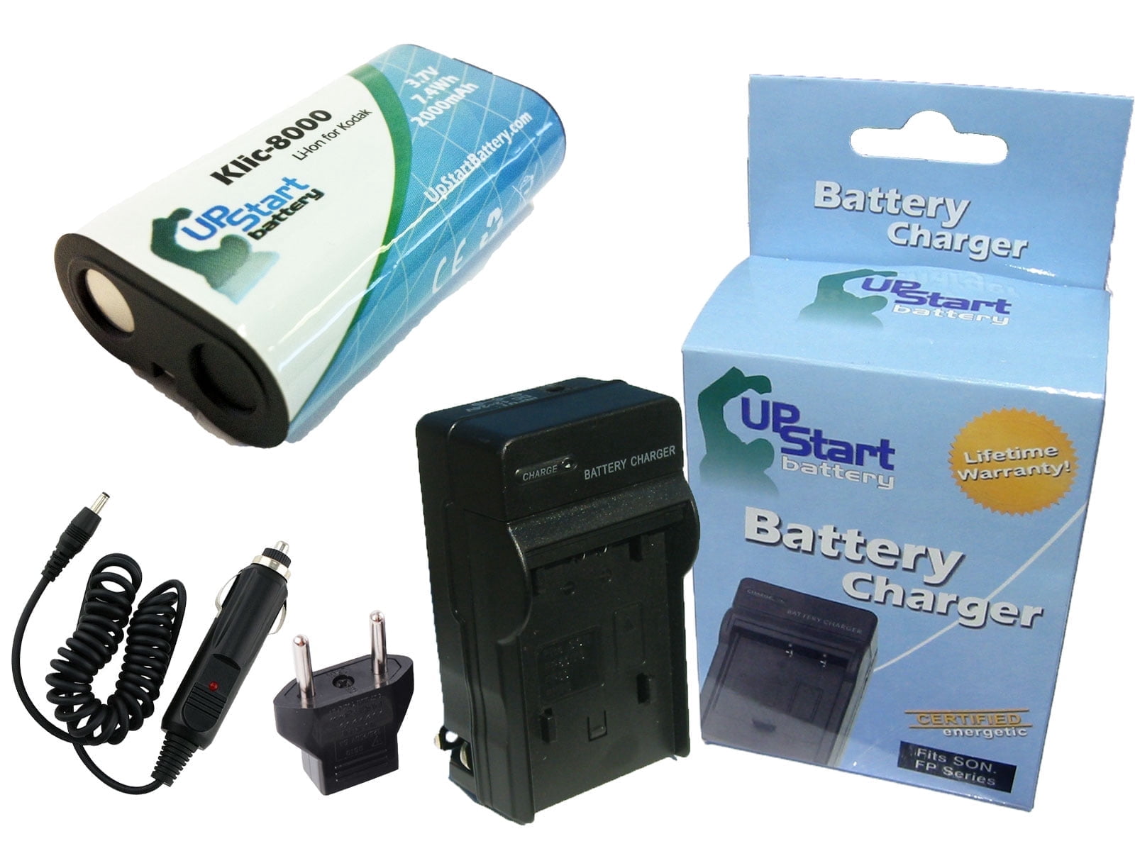 Kodak Easyshare Z712 IS Battery and Charger with Car Plug and EU ...